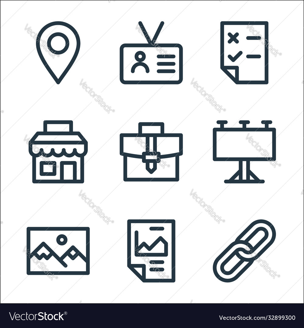 Digital marketing line icons linear set quality Vector Image
