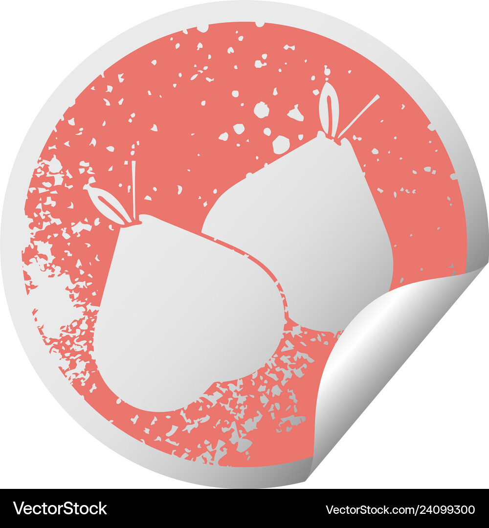 Distressed circular peeling sticker symbol green Vector Image