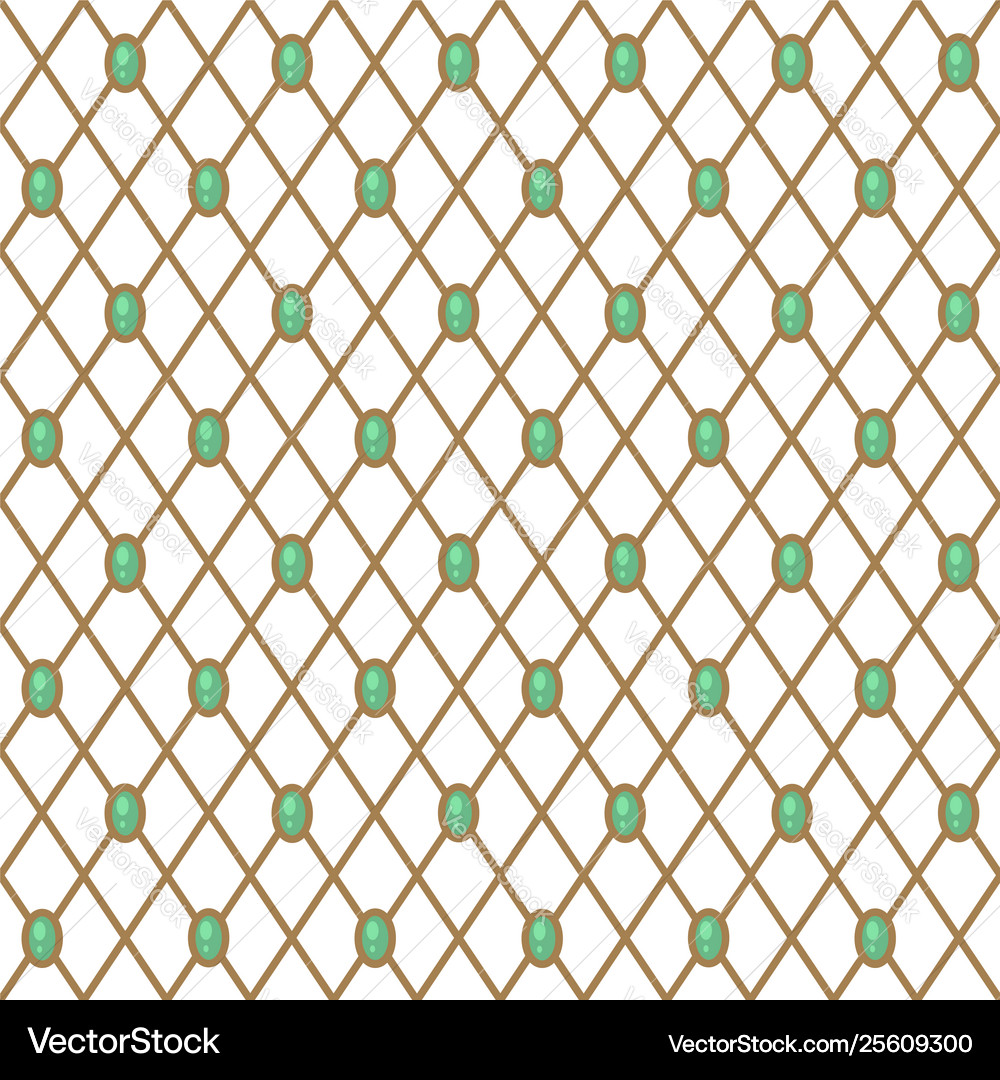 Gems geometric pattern with net green and gold Vector Image