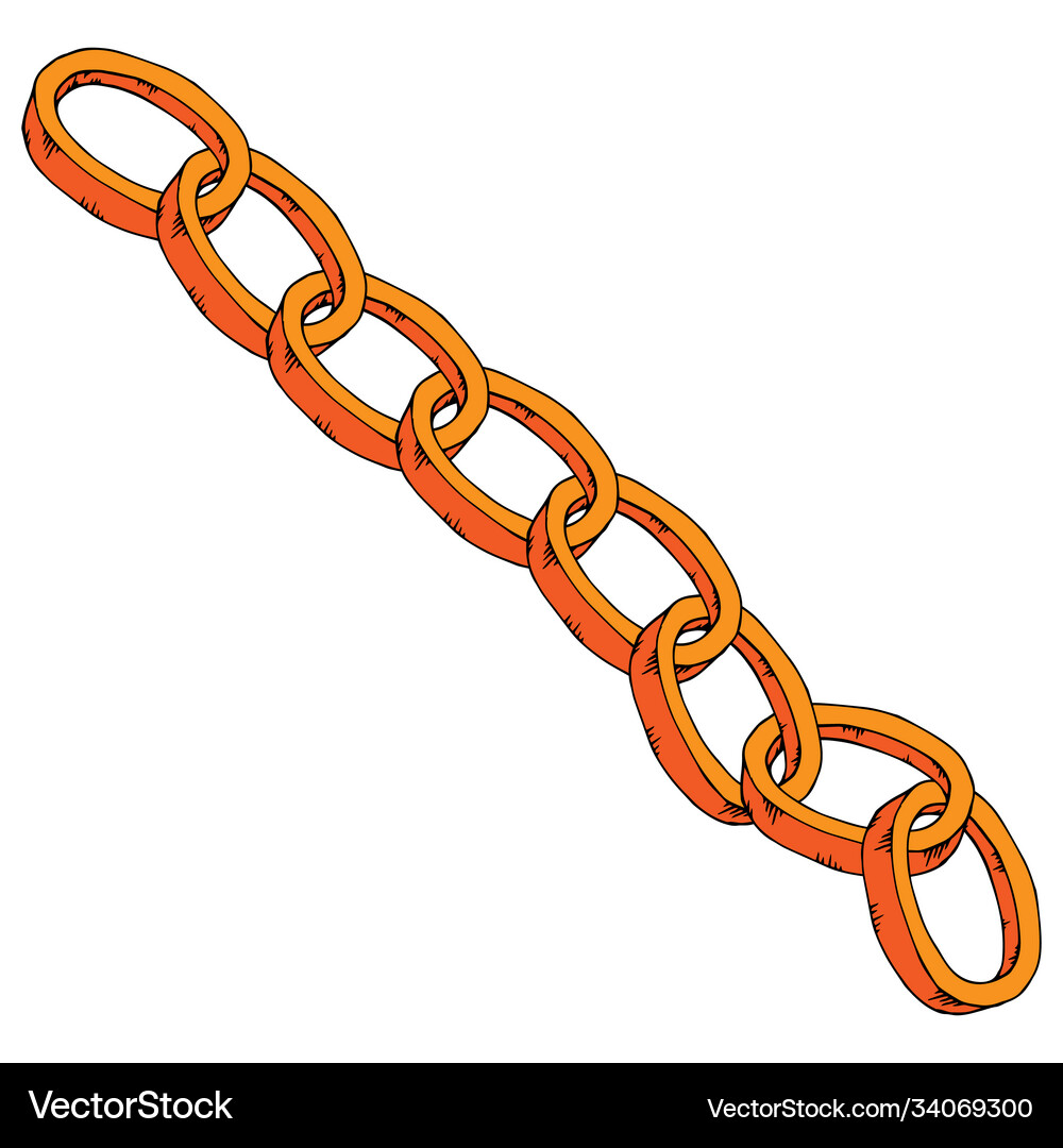 Metal chain icon a chain hand drawn chain Vector Image