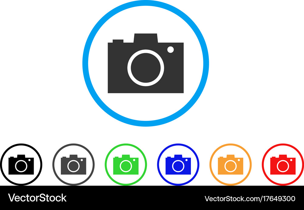 Photo camera rounded icon Royalty Free Vector Image