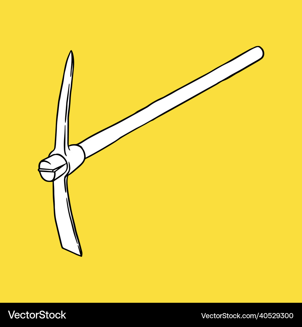 Pickaxe icon sketch and vintage style Royalty Free Vector