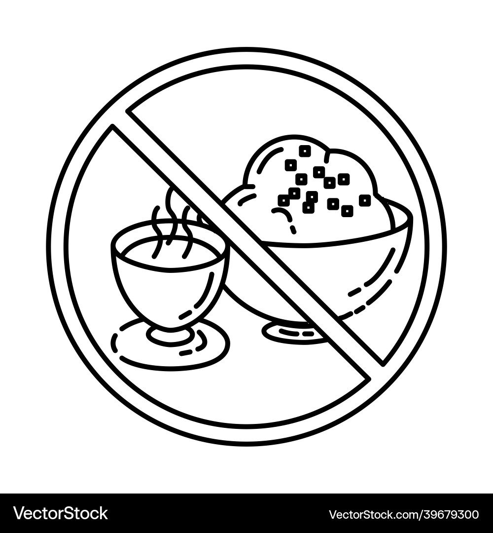 Ramadan fasting icon doodle hand drawn or outline Vector Image