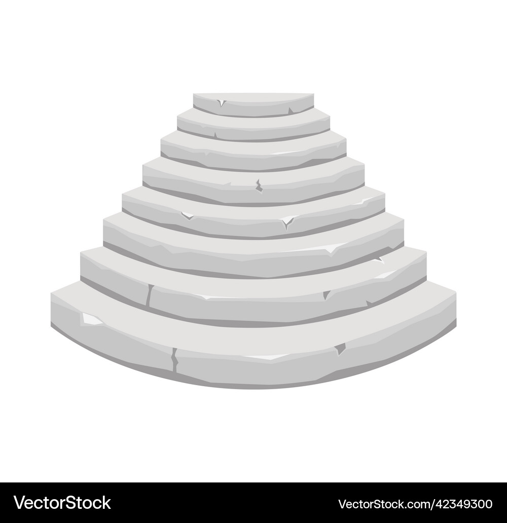 Round old stone staircase on a white isolated Vector Image