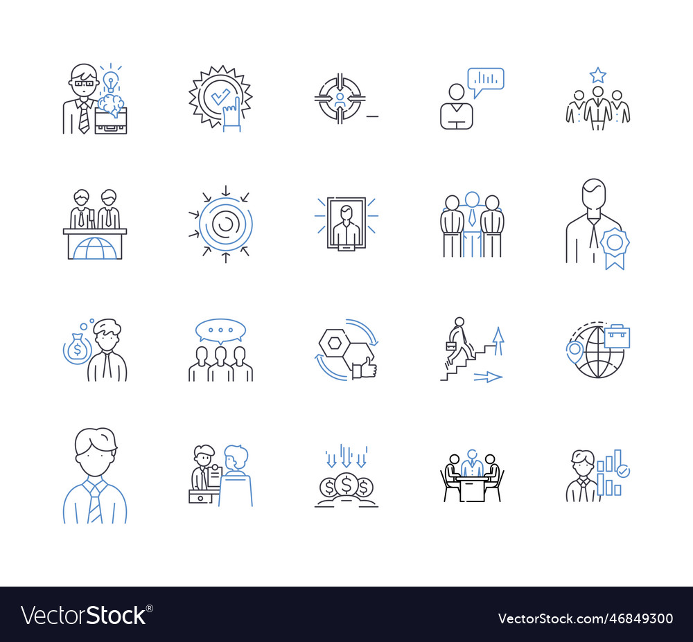 Sales planning line icons collection forecasting Vector Image Sales planning line icons collection forecasting Vector Image