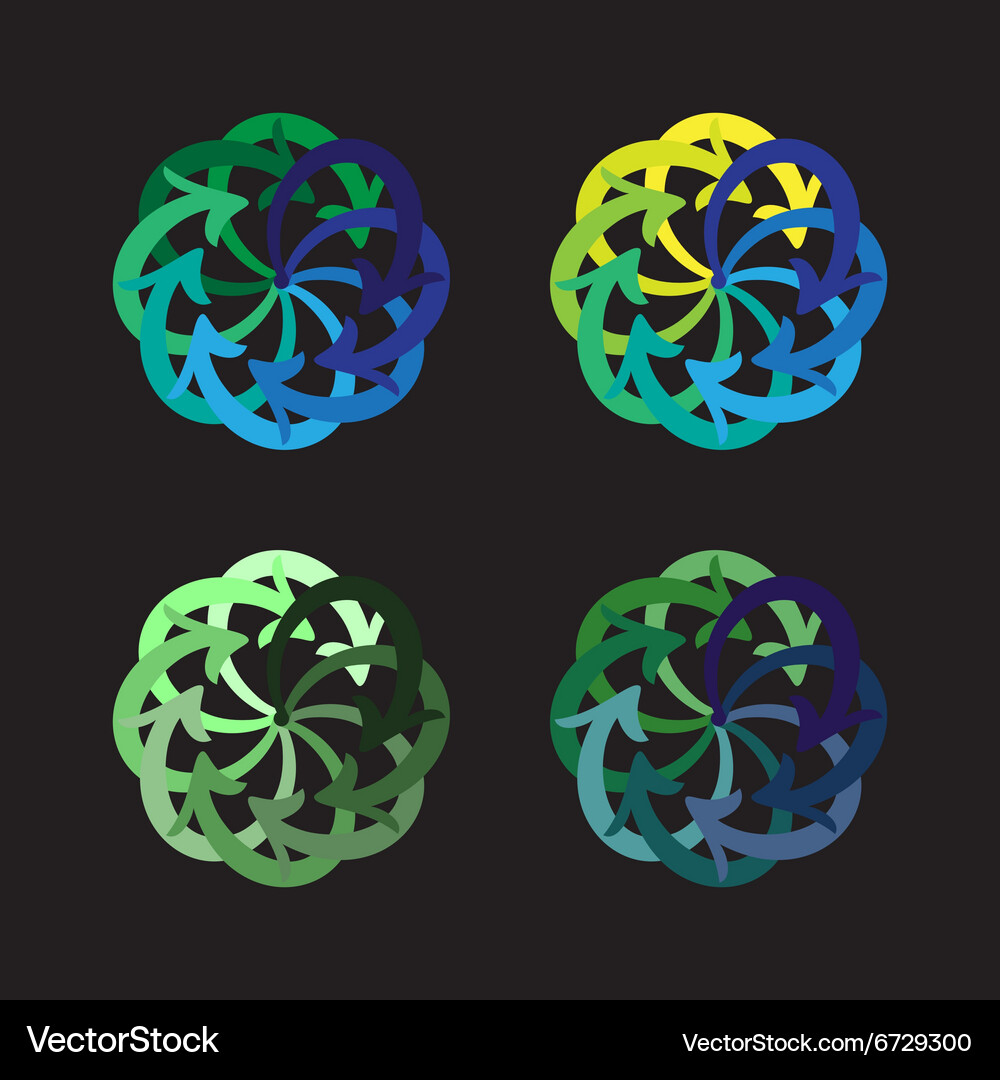 Set colorful arrows circle diagram Royalty Free Vector Image