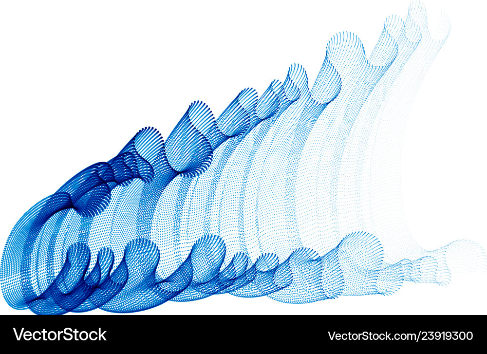 Wave of flowing particles modern relaxing Vector Image