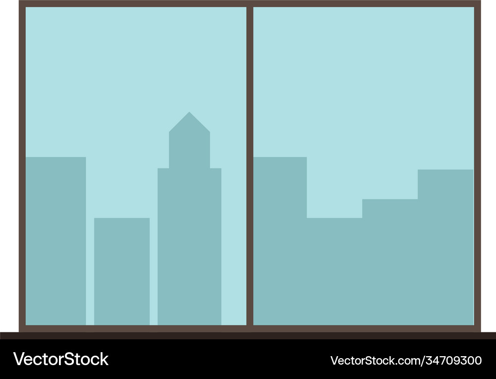 Window with city buildings view design Royalty Free Vector
