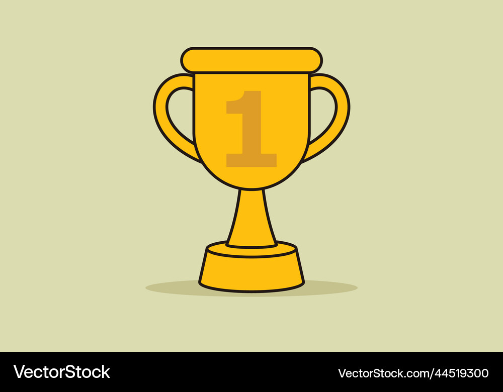 Winning trophy icon golden design in flat Vector Image