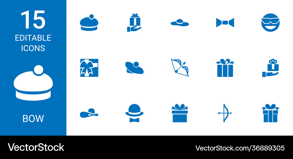 15 bow icons Royalty Free Vector Image - VectorStock