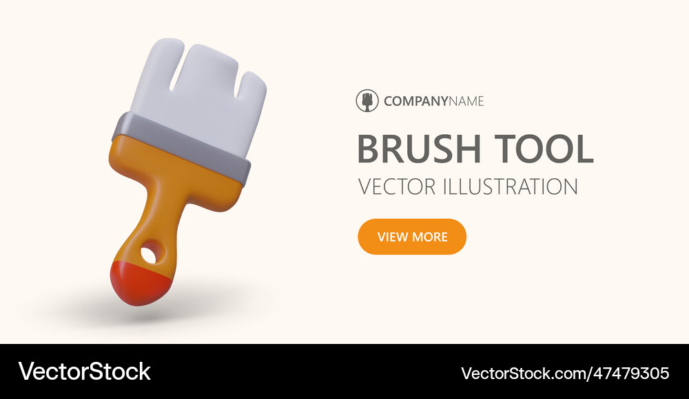 Banner with 3d paint brush advertisement Vector Image