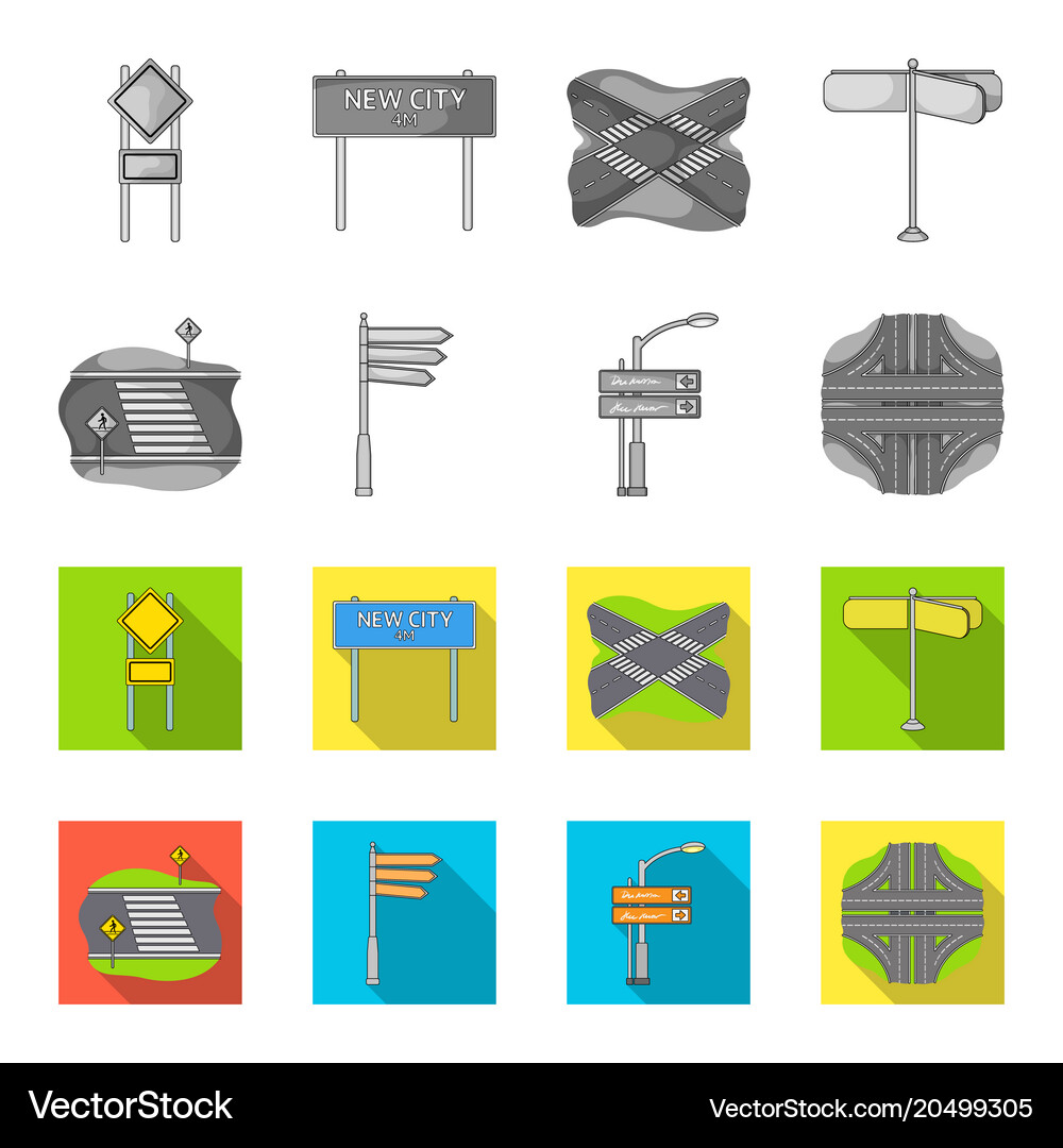 Direction signs and other web icon in monochrome Vector Image