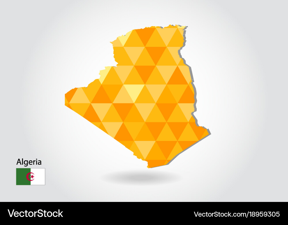 Geometric polygonal style map of algeria low Vector Image