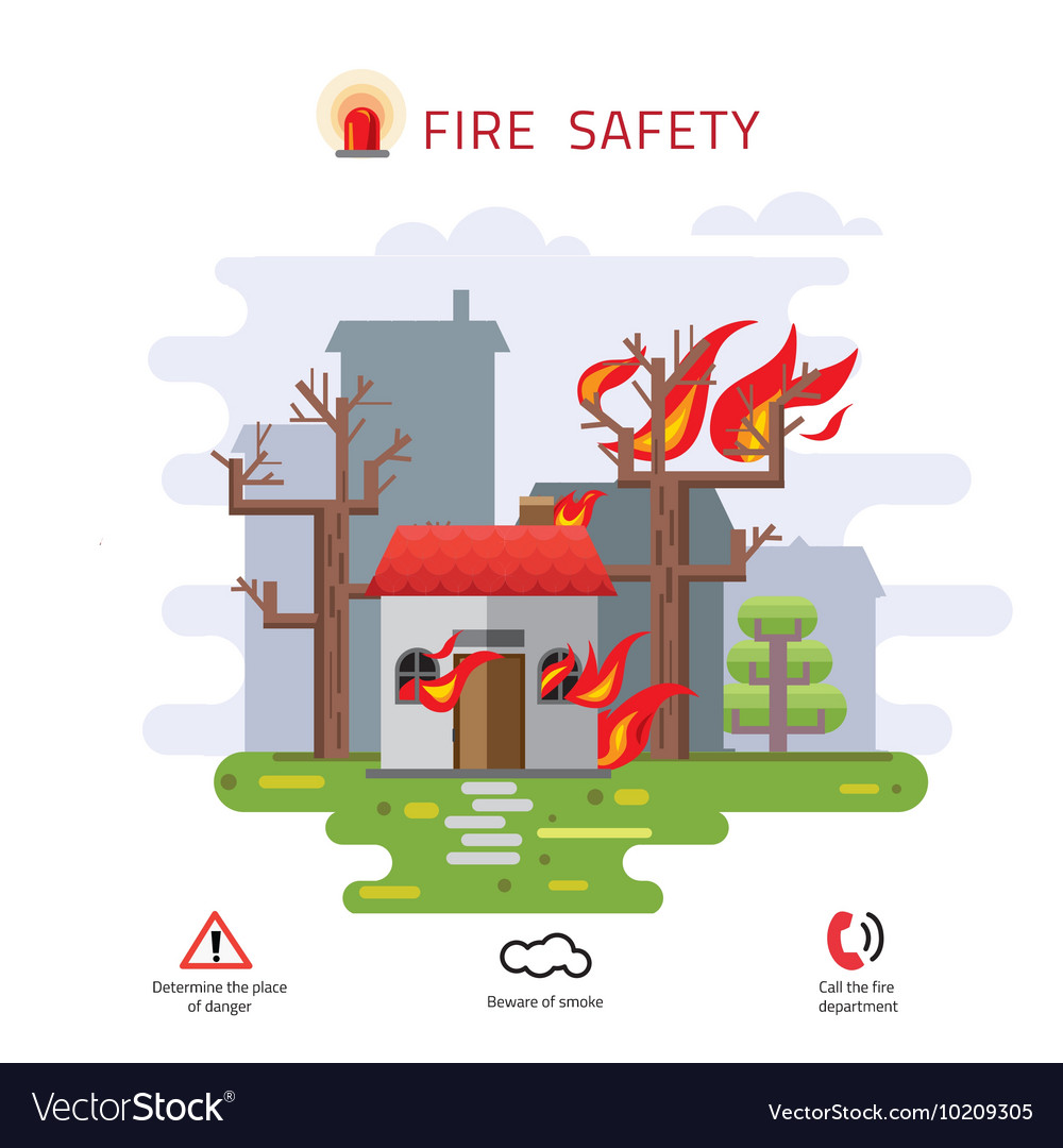 House on fire with typographic design Royalty Free Vector