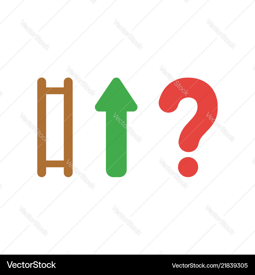 Icon concept of ladder with missing steps arrow Vector Image