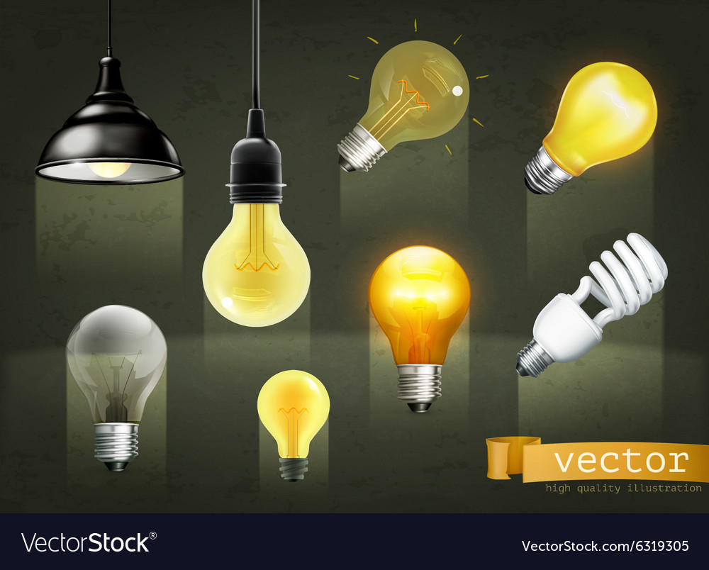 Light bulbs icons Royalty Free Vector Image - VectorStock