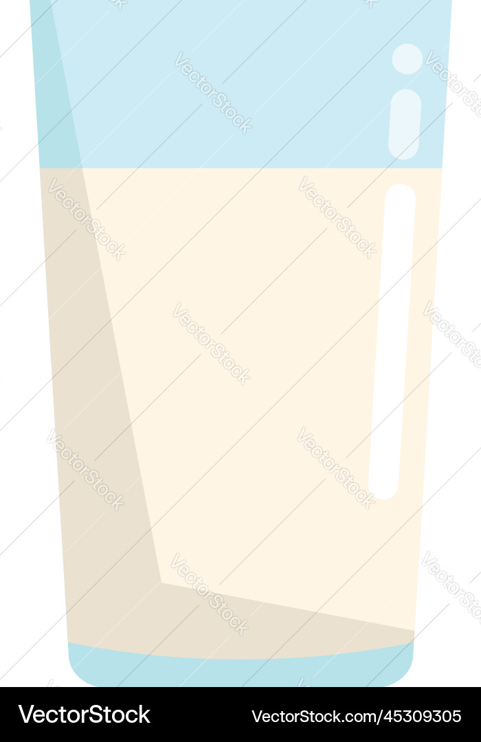 Milk glass icon flat cup drink Royalty Free Vector Image