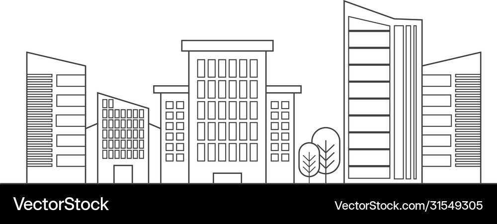 Outline a city skyline Royalty Free Vector Image