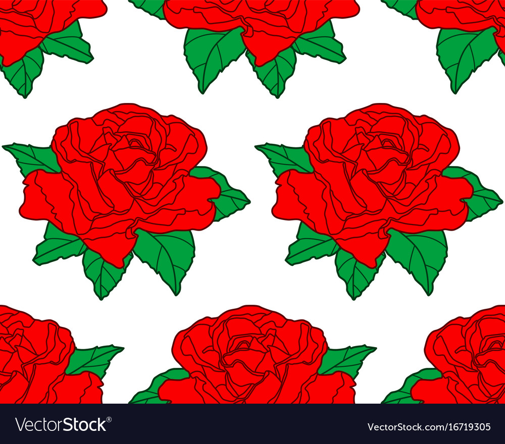 Red rose pattern Royalty Free Vector Image - VectorStock