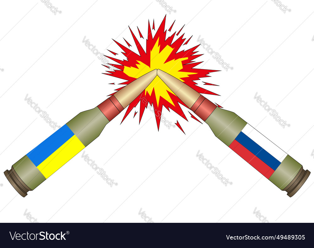 Two Colliding Bullets Royalty Free Vector Image