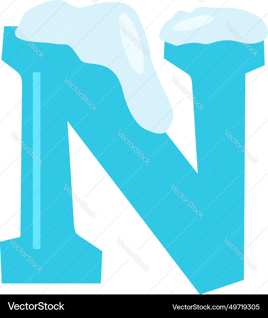 Winter uppercase alphabet font design Royalty Free Vector