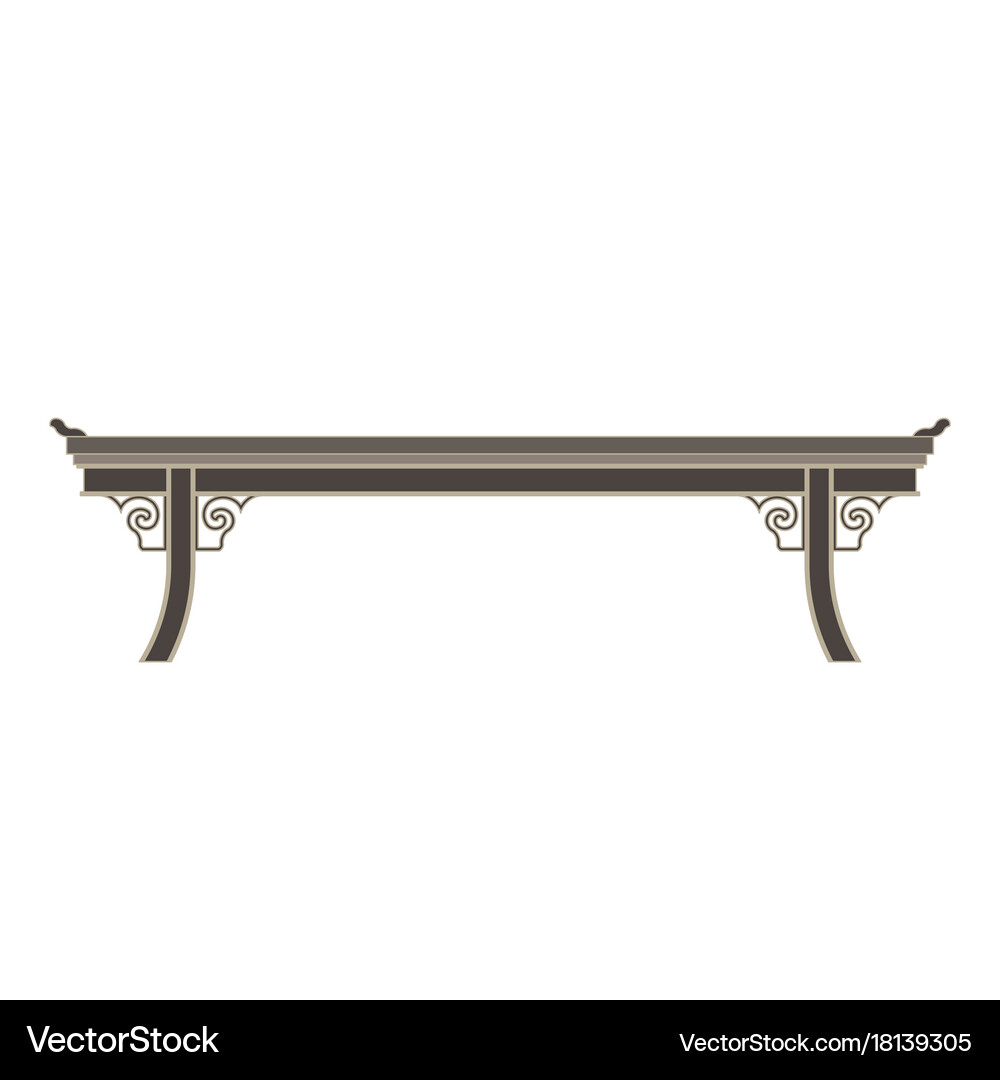 Wooden chines table isolated on white background Vector Image