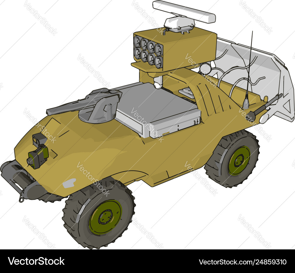 3d on white background a military missile Vector Image