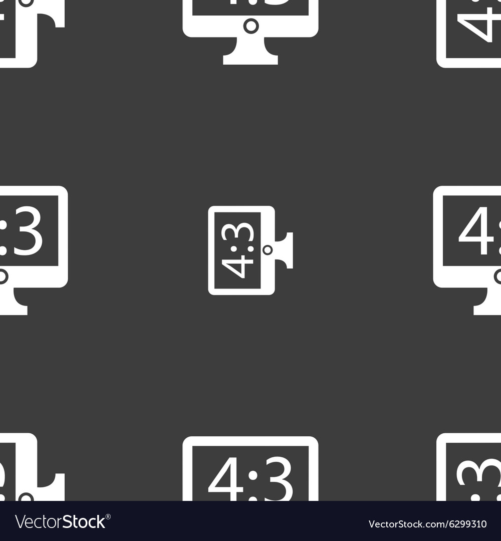 Aspect ratio 4 3 widescreen tv icon sign seamless Vector Image