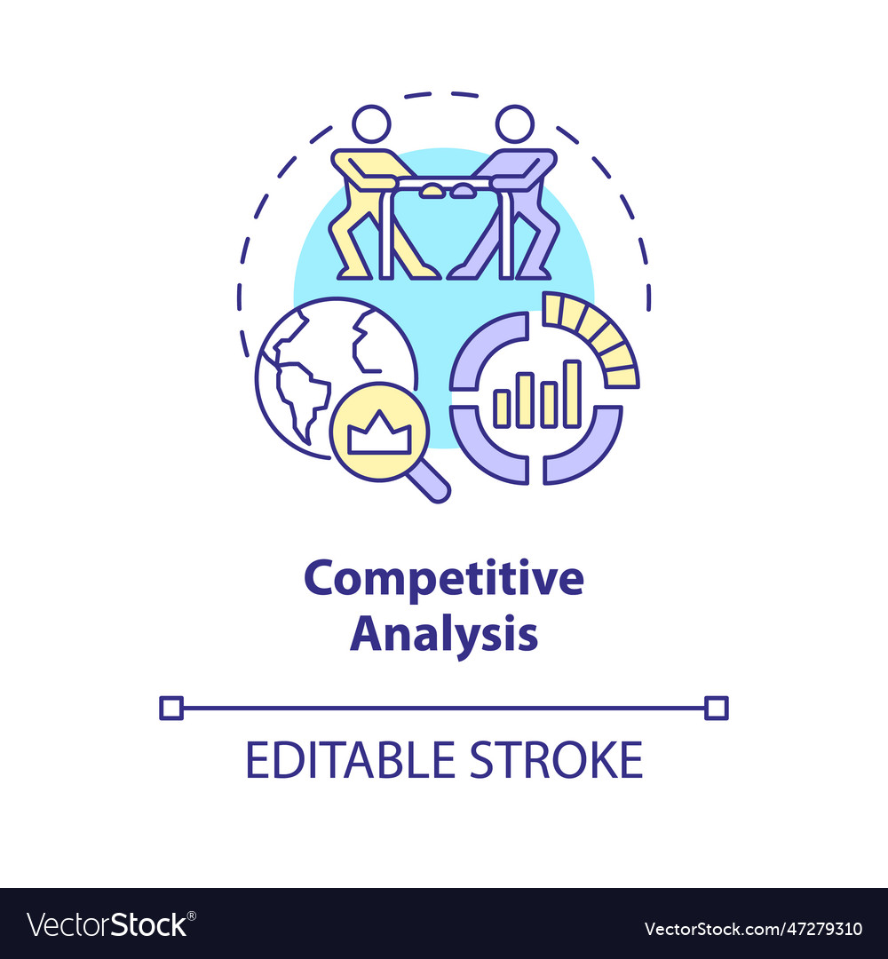 Competitive analysis concept icon Royalty Free Vector Image Competitive analysis concept icon Royalty Free Vector Image