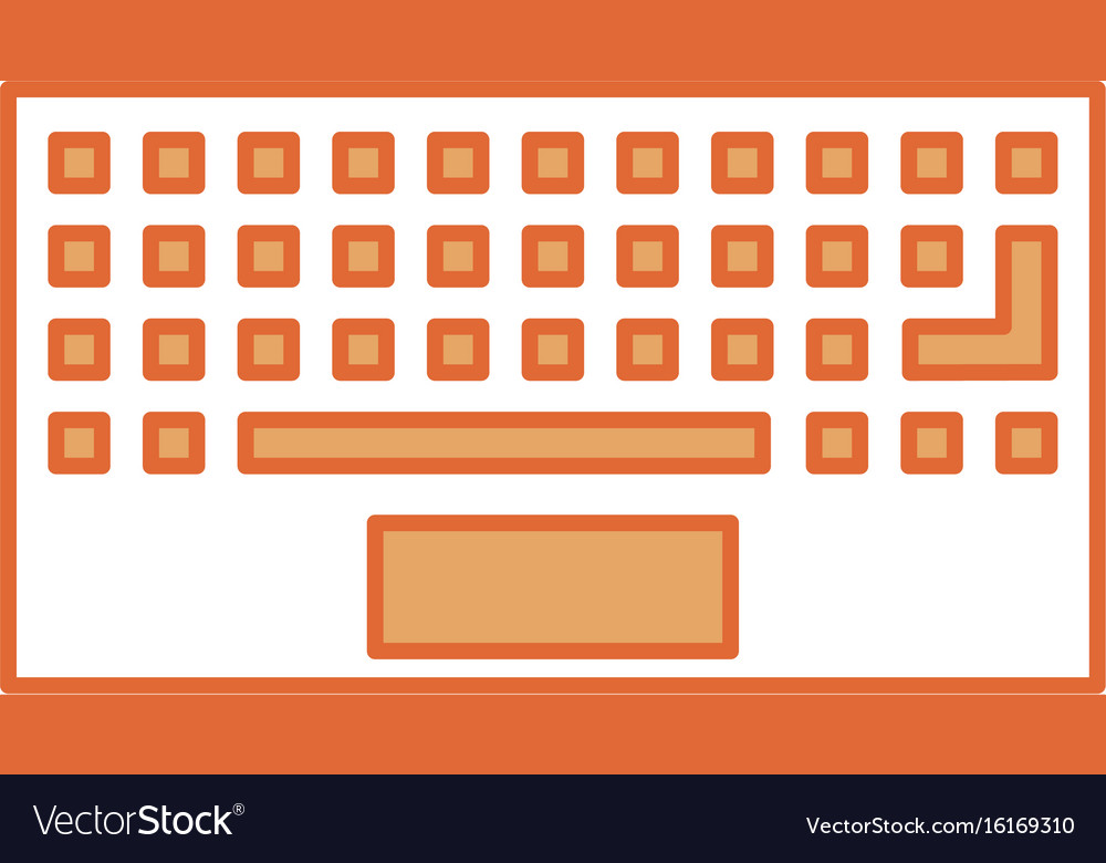 Computer keyboard isolated icon Royalty Free Vector Image