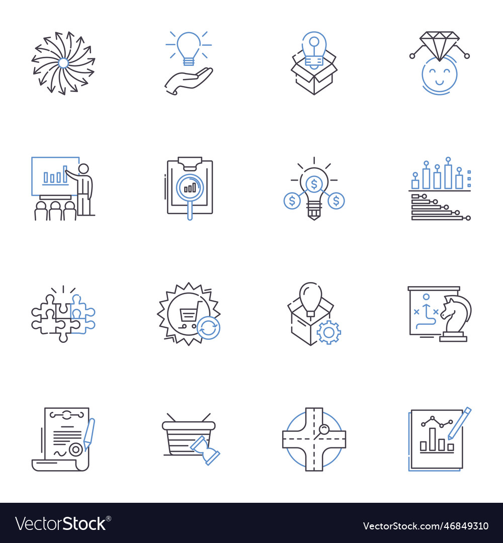Framework and structure line icons collection Vector Image Framework and structure line icons collection Vector Image