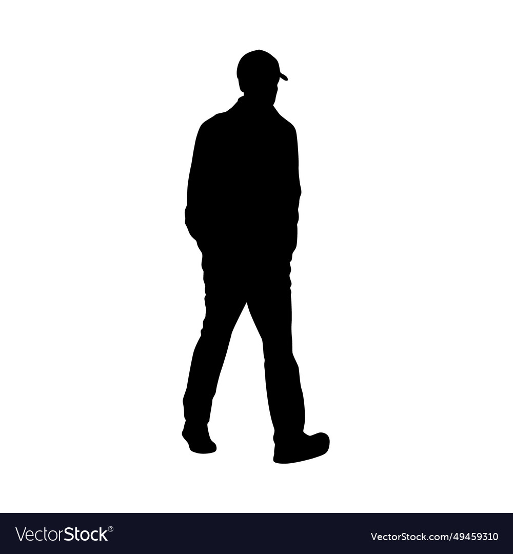 Man walking forward isolated silhouette Royalty Free Vector