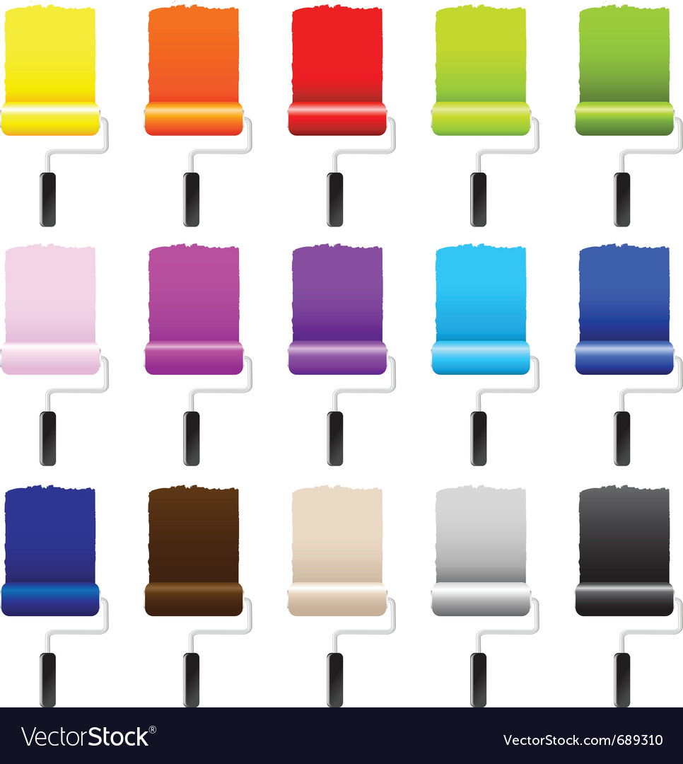 Paint rollers Royalty Free Vector Image - VectorStock