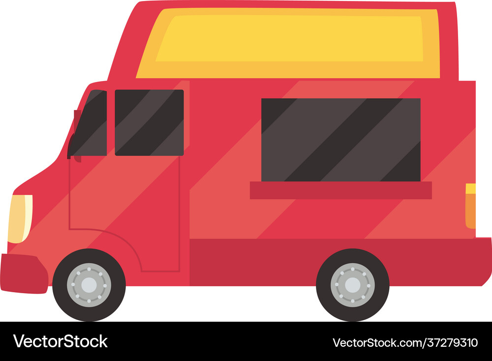 Red food truck Royalty Free Vector Image - VectorStock