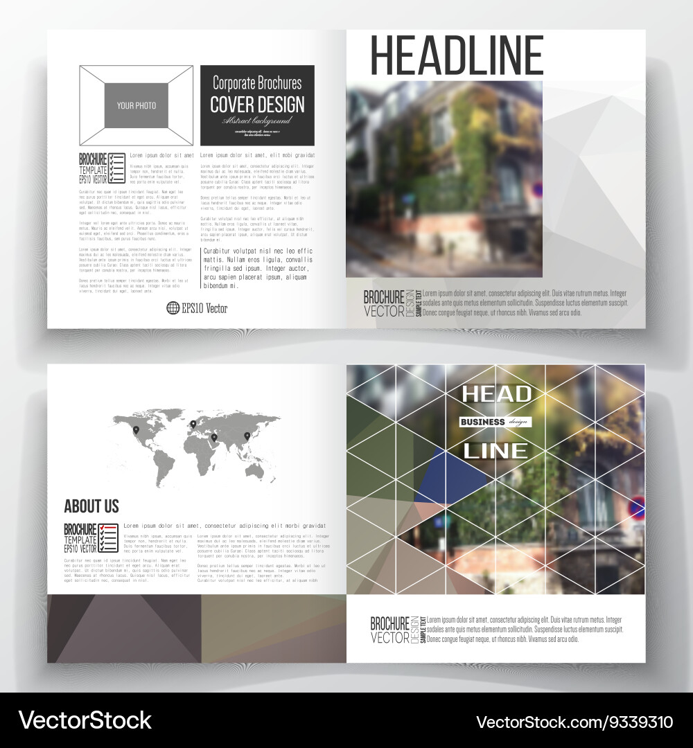 Set square design brochure template polygonal Vector Image