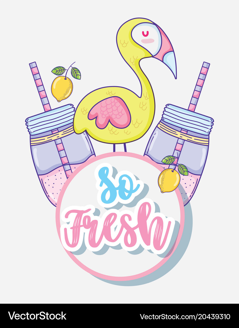 So fresh summer juice cartoon Royalty Free Vector Image