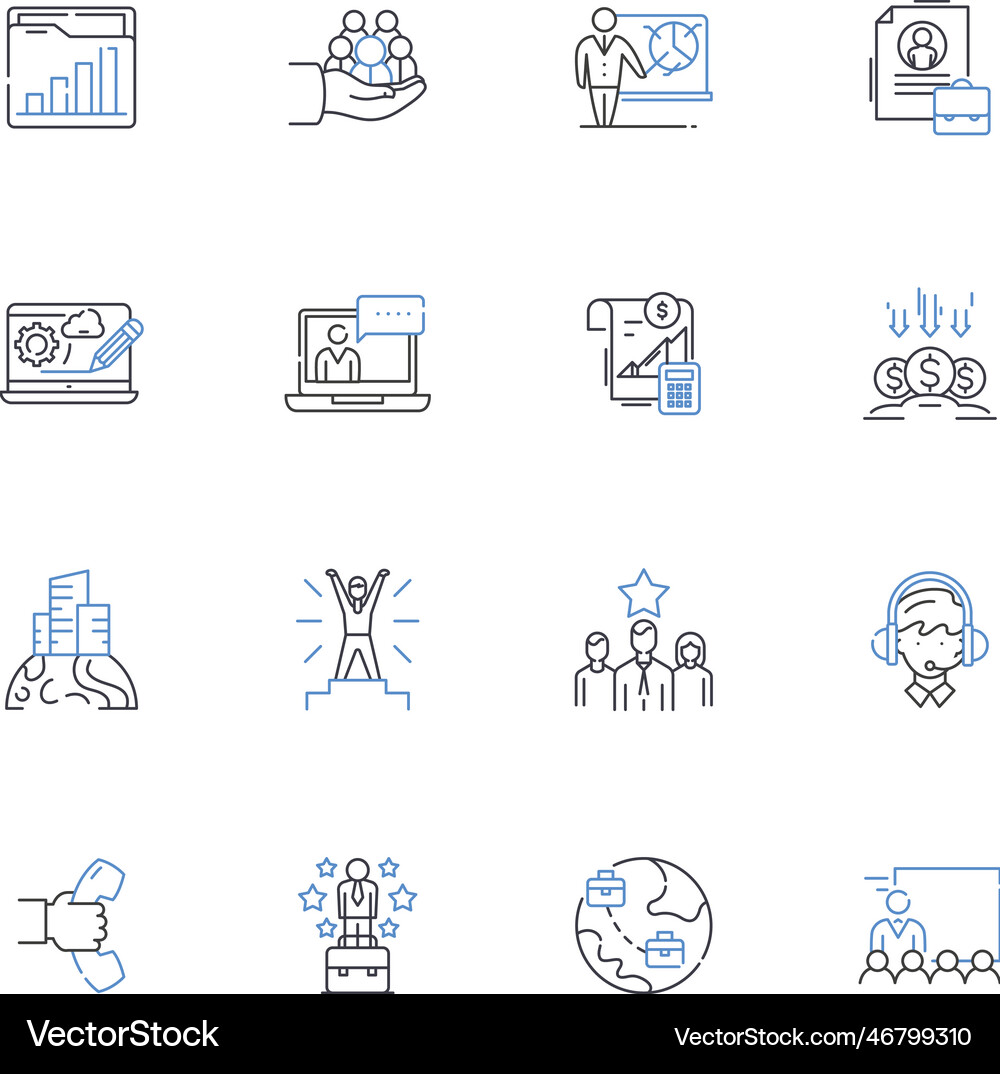 Startup consultancy line icons collection Vector Image