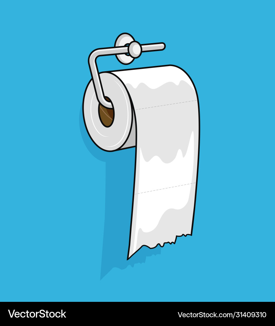 Tissue roll white paper colorful design on blue Vector Image