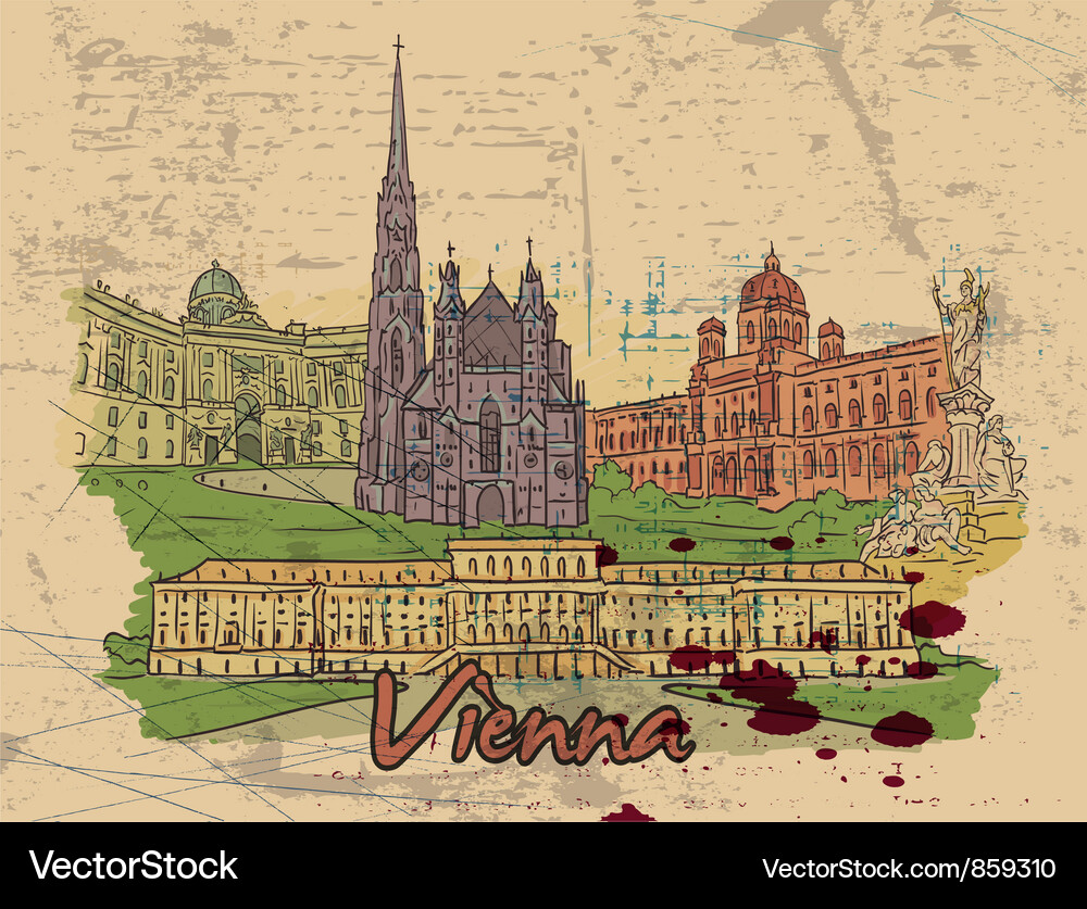 Vienna Doodles - Cityscape Royalty Free Vector Image