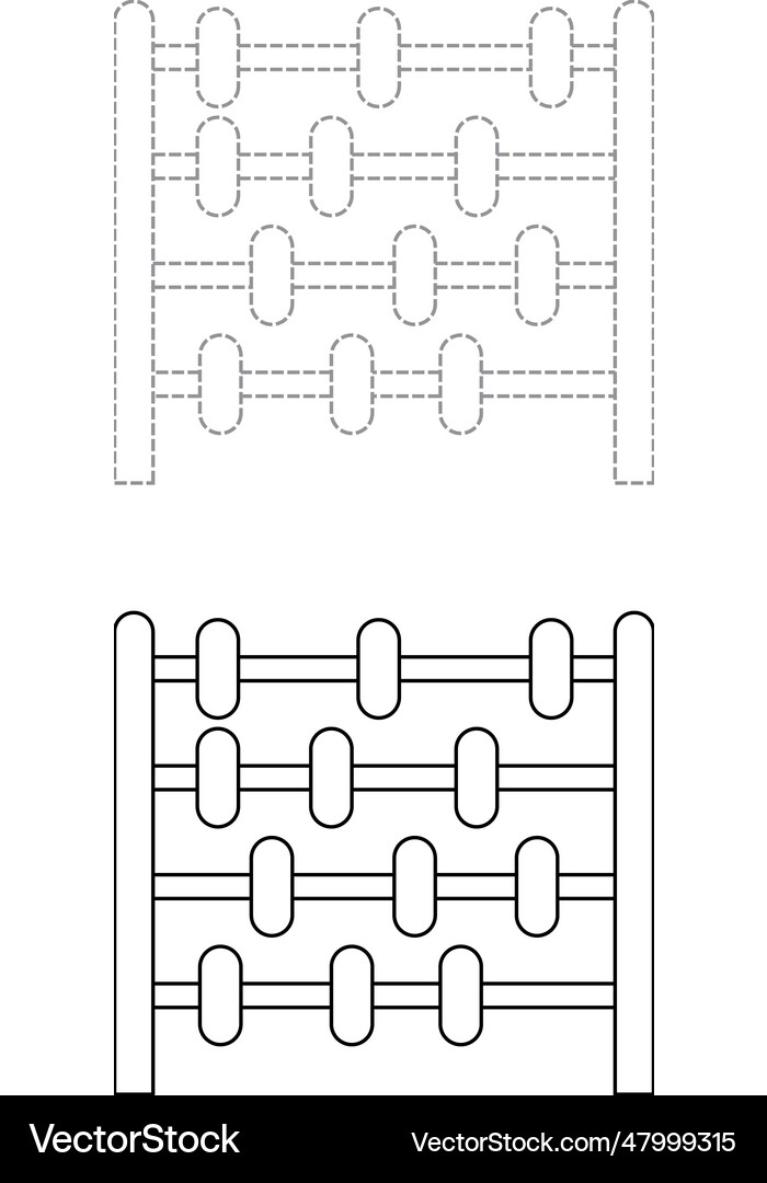 Abacus calculator stroke for kids Royalty Free Vector Image
