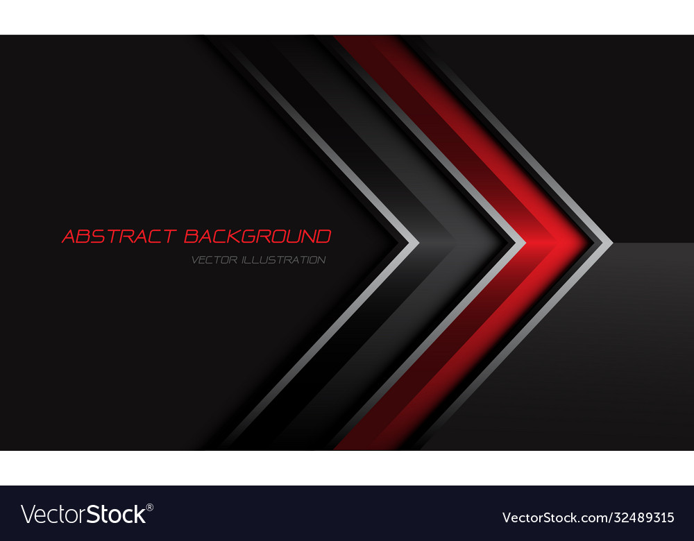 Abstract red grey metallic arrow direction on dark Abstract red grey metallic arrow direction on dark