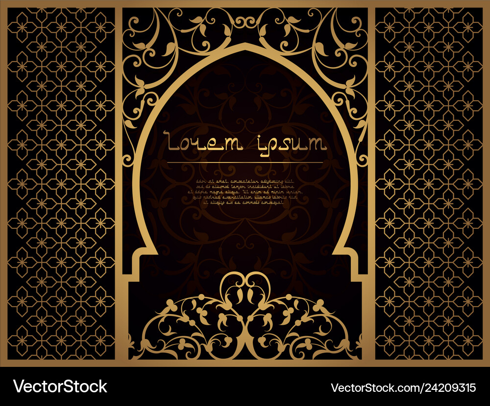 Arab flower frame for laser cutting page template Vector Image