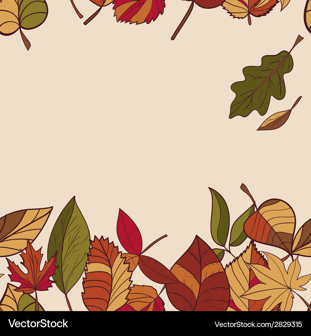 Autumn pattern of leaves red yellow Royalty Free Vector