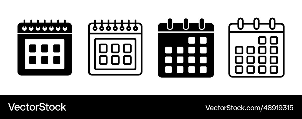 Calendar icon calender symbol Royalty Free Vector Image