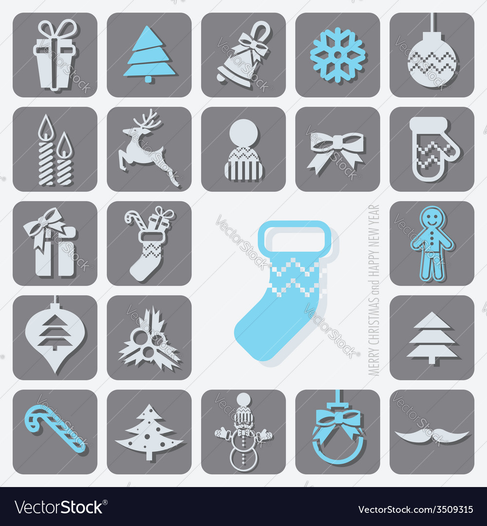 Christmas icons set Royalty Free Vector Image - VectorStock