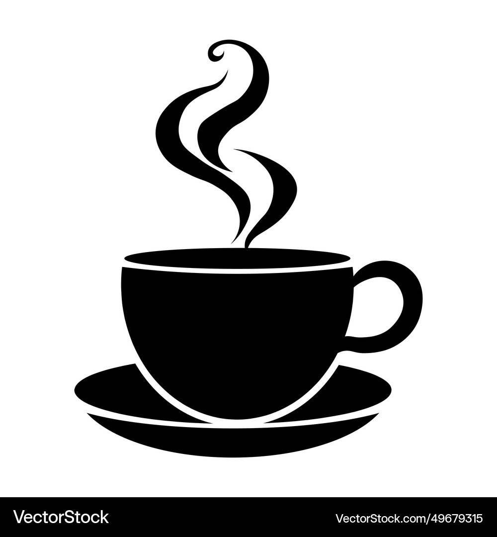 Coffee black icon on white background Royalty Free Vector