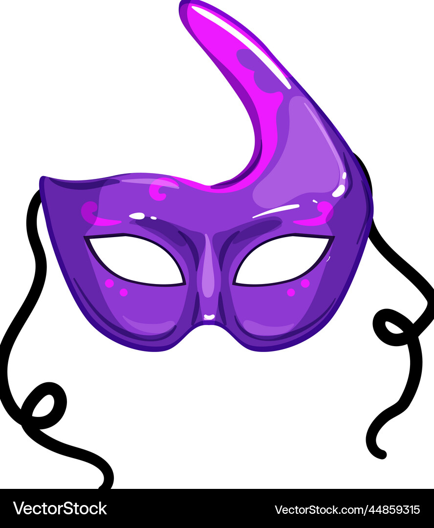 Face carnival mask cartoon Royalty Free Vector Image