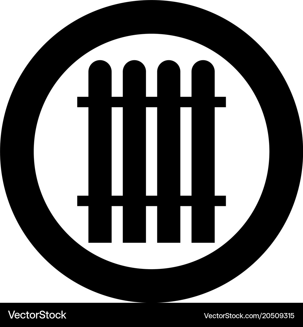 Fence icon black color in circle Royalty Free Vector Image