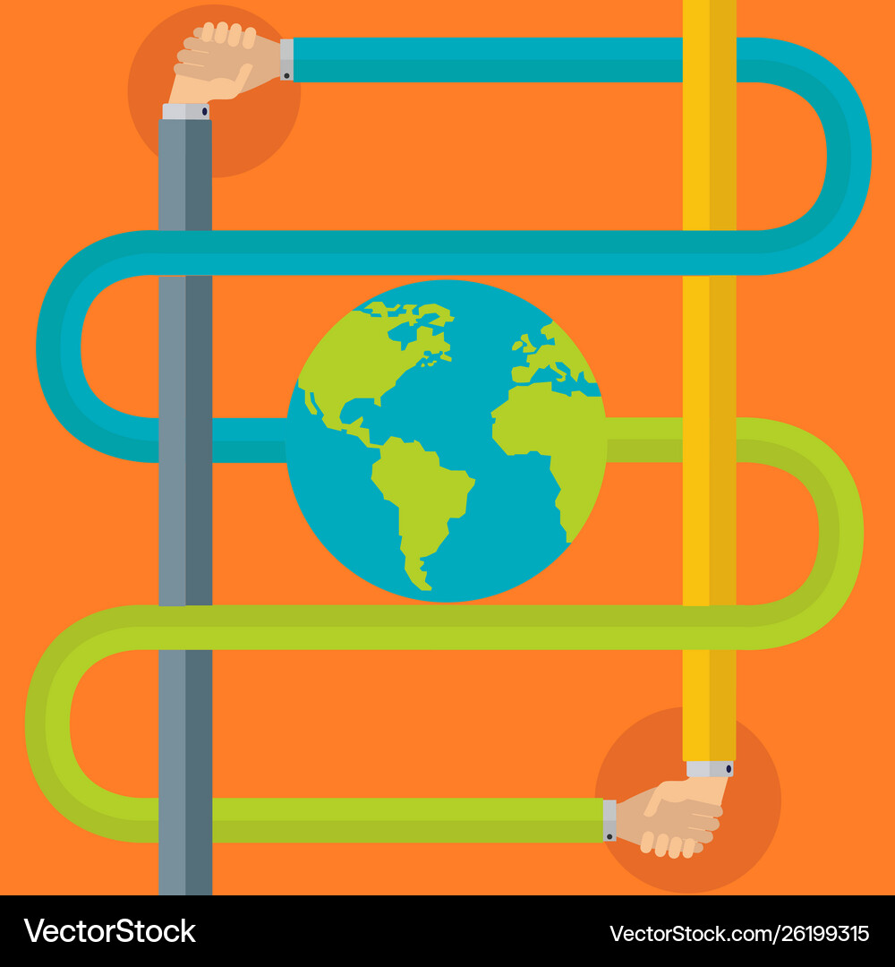 Friendship partnership around world Royalty Free Vector