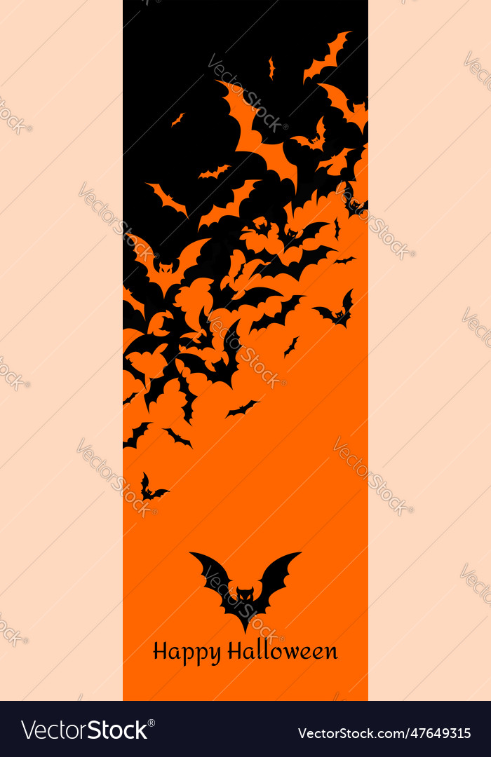 Halloween banner with black bats Royalty Free Vector Image
